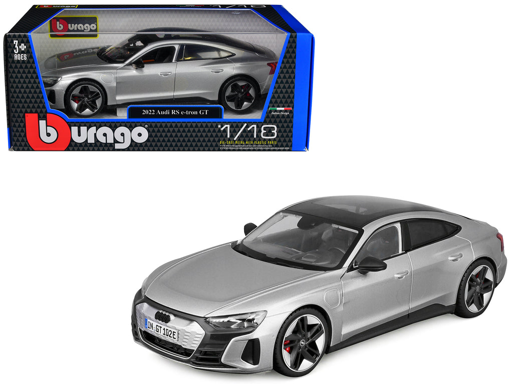 2022 Audi RS e-tron GT Silver Metallic with Sunroof 1/18 Diecast Model ...