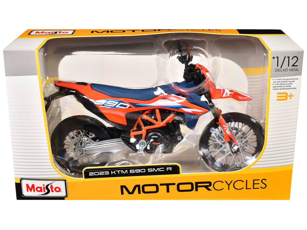 2023 KTM 690 SMC R Orange and Blue 1/12 Diecast Motorcycle Model by Ma ...
