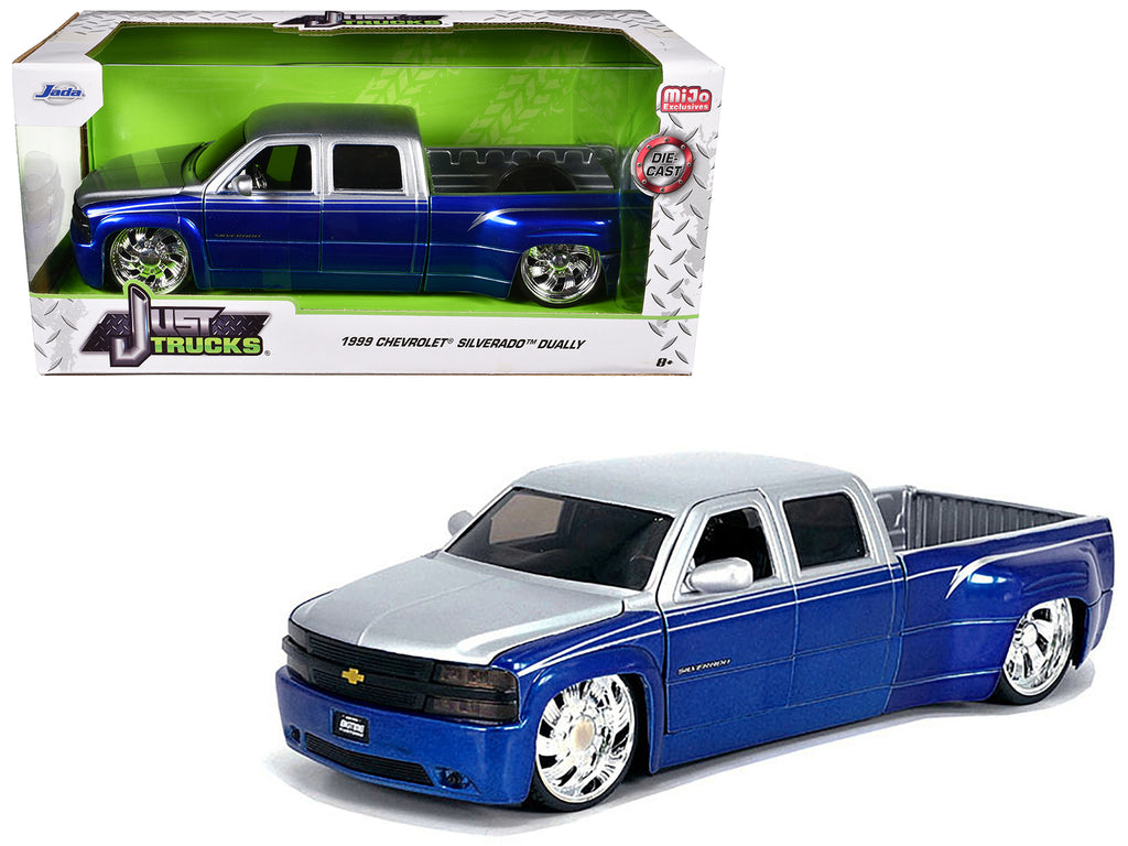 1999 Chevrolet Silverado Dually Pickup Truck Blue Metallic and Silver ...
