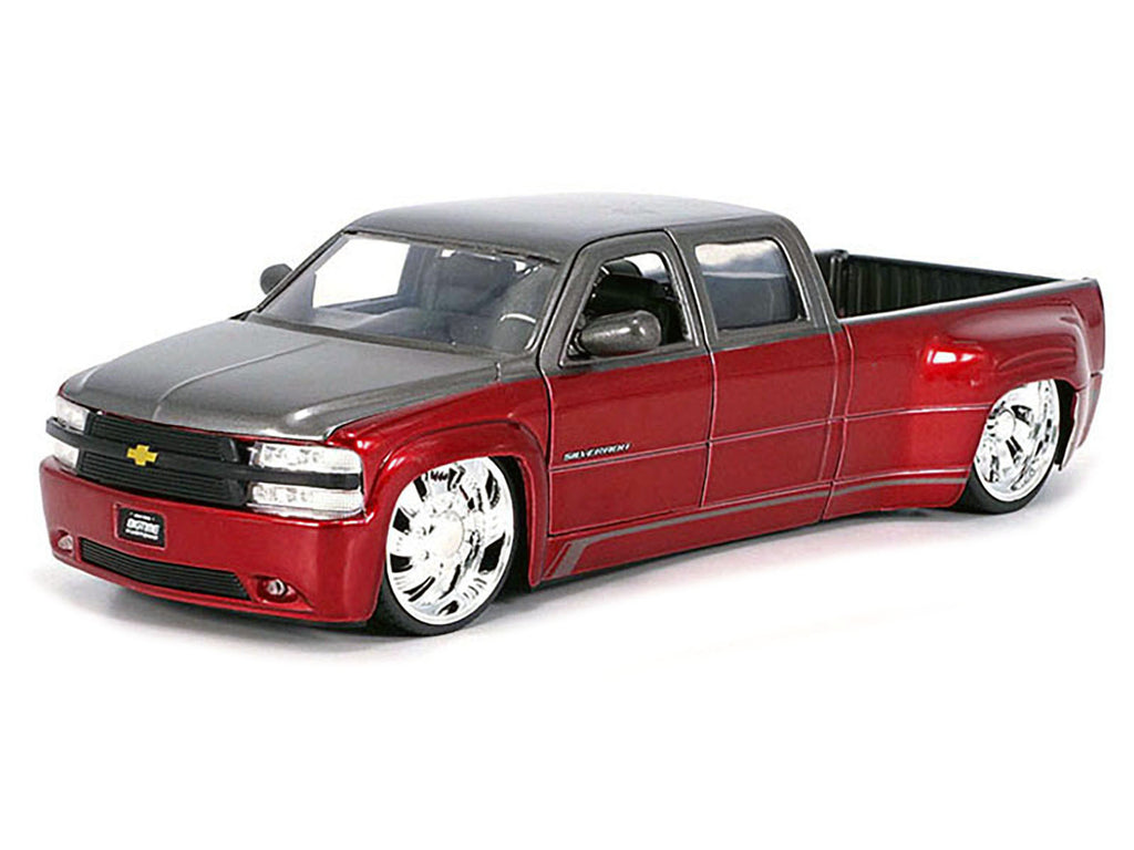 1999 Chevrolet Silverado Dually Pickup Truck Red Metallic and Gray wit ...