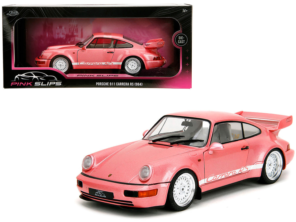 Porsche 911 Carrera RS (964) Pink Metallic with White Stripes "Pink Sl ...