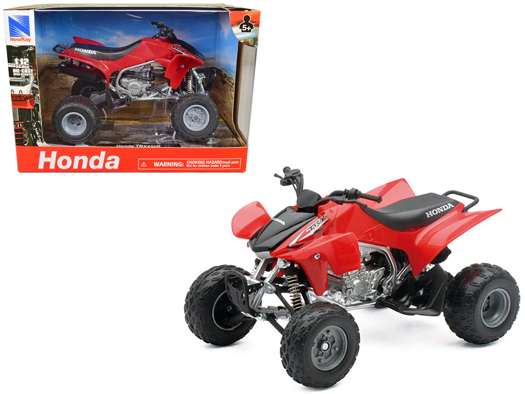 Honda TRX 450R ATV Red 1/12 Diecast Motorcycle Model by New Ray – Main ...