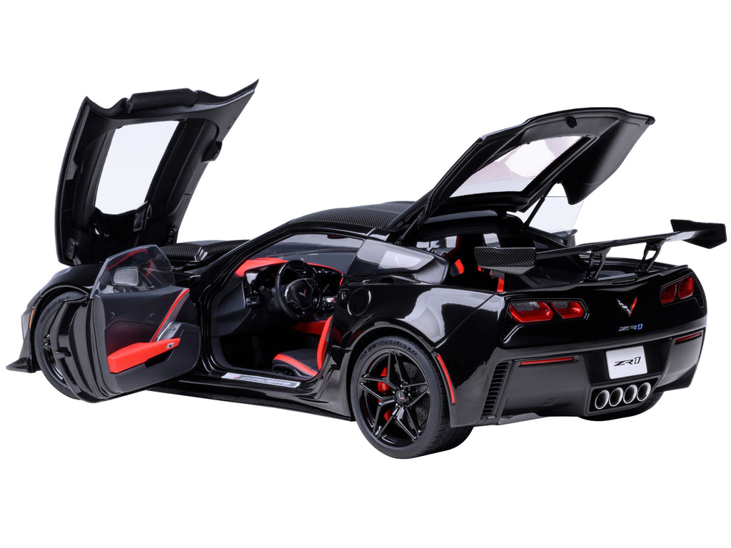 2019 Chevrolet Corvette C7 ZR1 Black with Carbon Top 1/18 Model Car by ...