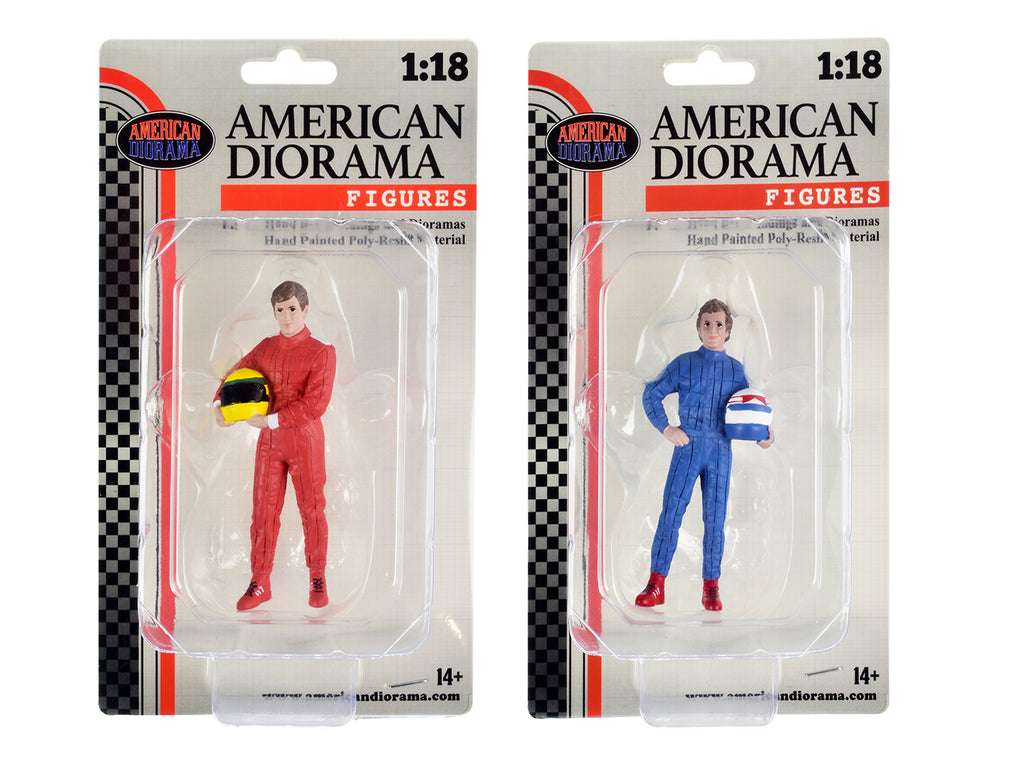 "Racing Legends" 80's Accessory Figures (2 Piece Set) for 1/18 Scale M ...