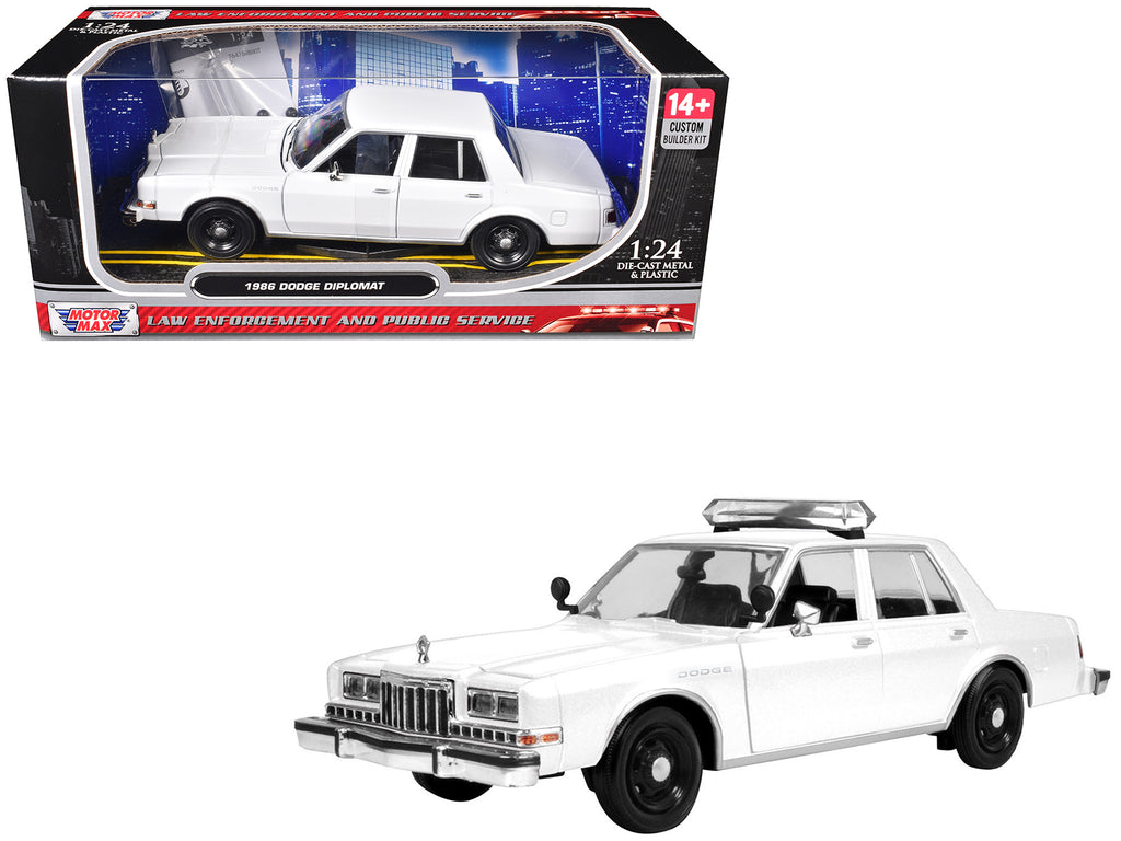 1986 Dodge Diplomat Police Car Unmarked White "Custom Builder's Kit" S ...