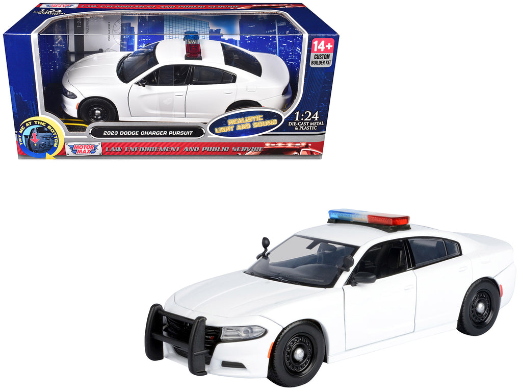 2023 Dodge Charger Pursuit Police Car Unmarked White with Flashing Lig ...