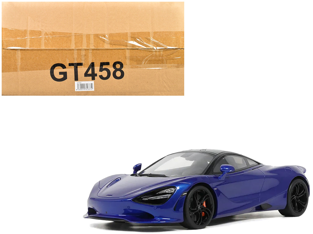 2023 McLaren 750S Coupe Blue Metallic with Black Top 1/18 Model Car by ...