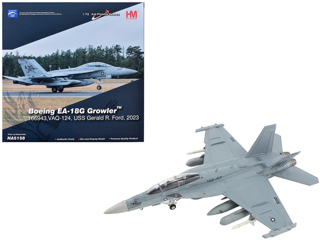 Boeing EA-18G Growler Aircraft "VAQ-142 Gray Wolves USS Gerald R. Ford ...