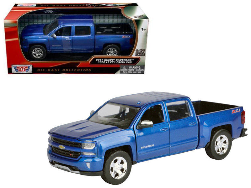 2017 Chevrolet Silverado 1500 LT Z71 Crew Cab Blue 1/27 Diecast Model ...