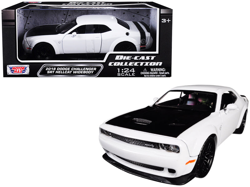 2018 Dodge Challenger SRT Hellcat Widebody White with Black Hood 1/24 ...