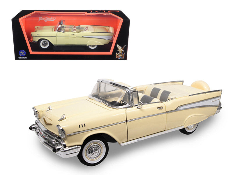 1957 Chevrolet Bel Air Convertible Cream 1/18 Diecast Model Car by Roa ...