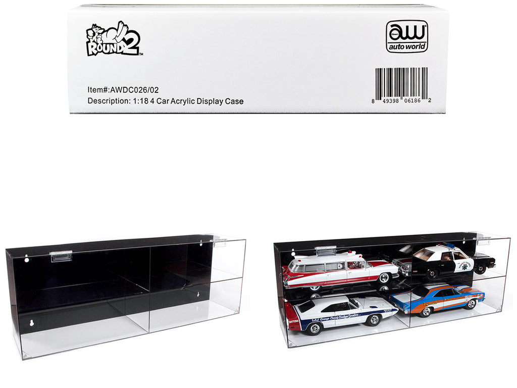 4 Car Acrylic Display Show Case for 1/18 Scale Models by Autoworld ...