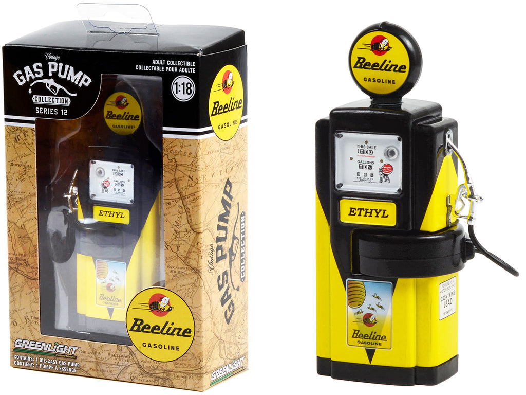 1948 Wayne 100-A Gas Pump "Beeline Gasoline" Yellow and Black "Vintage ...