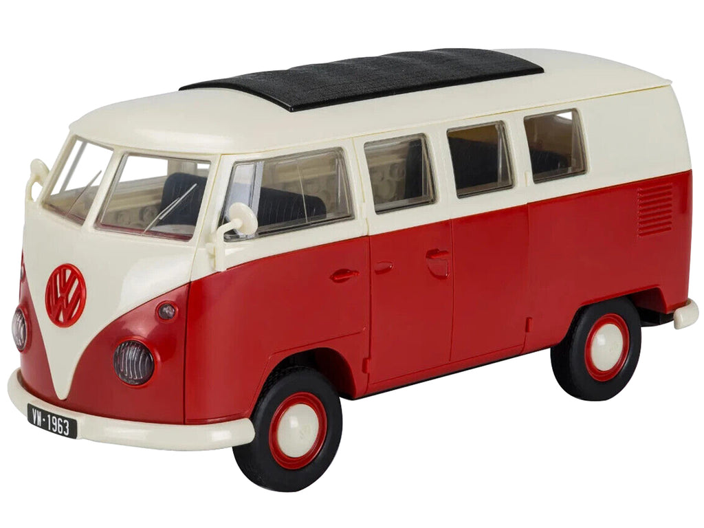 Volkswagen Camper Van Red Snap Together Painted Plastic Model Kit (Ski ...